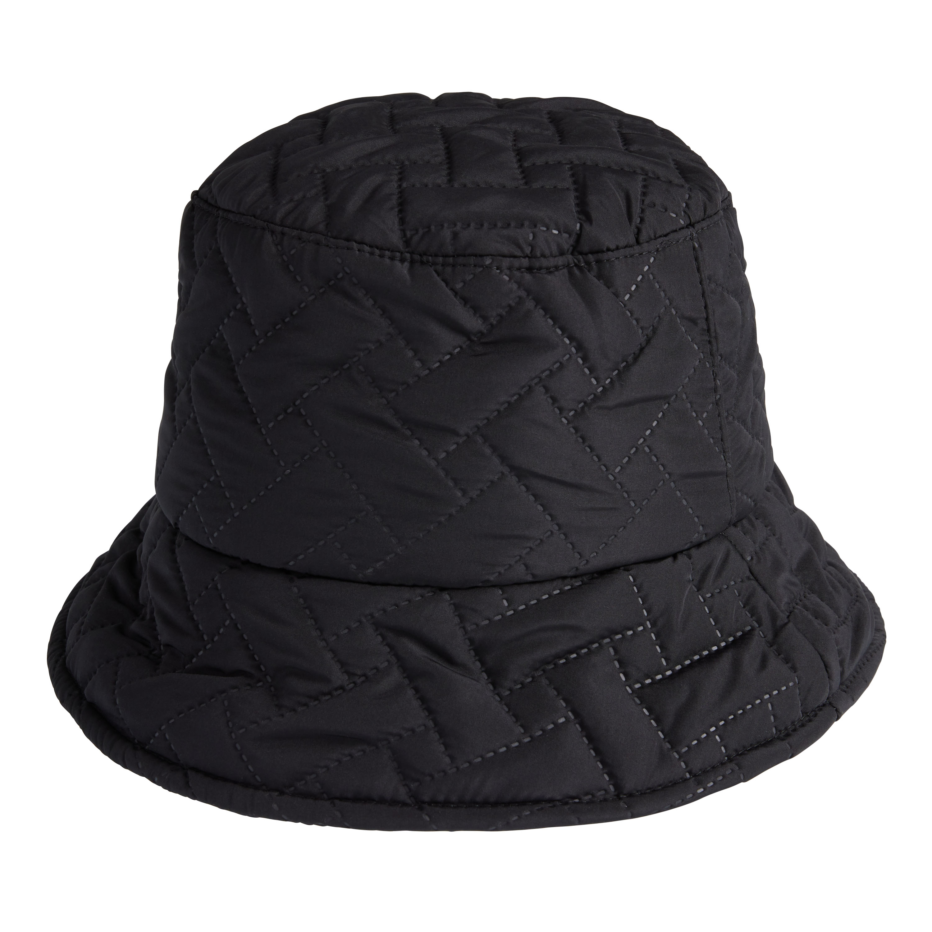 Black Puffy Quilted Bucket Hat - World Market