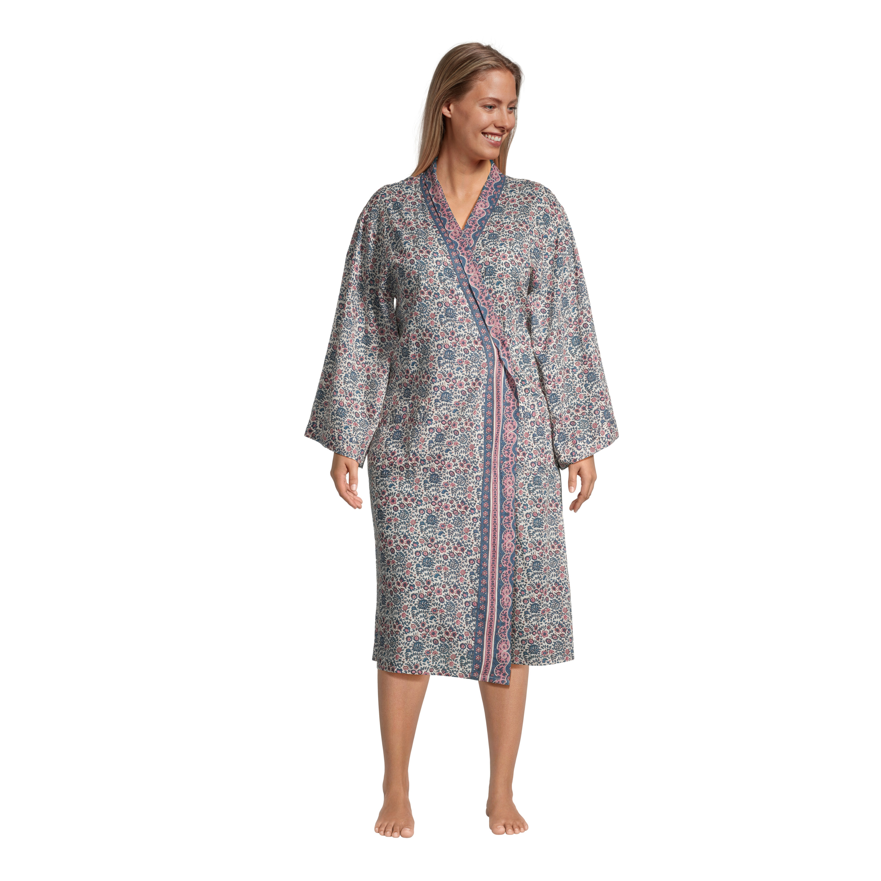 Purple And Blue Dainty Floral Print Robe - World Market