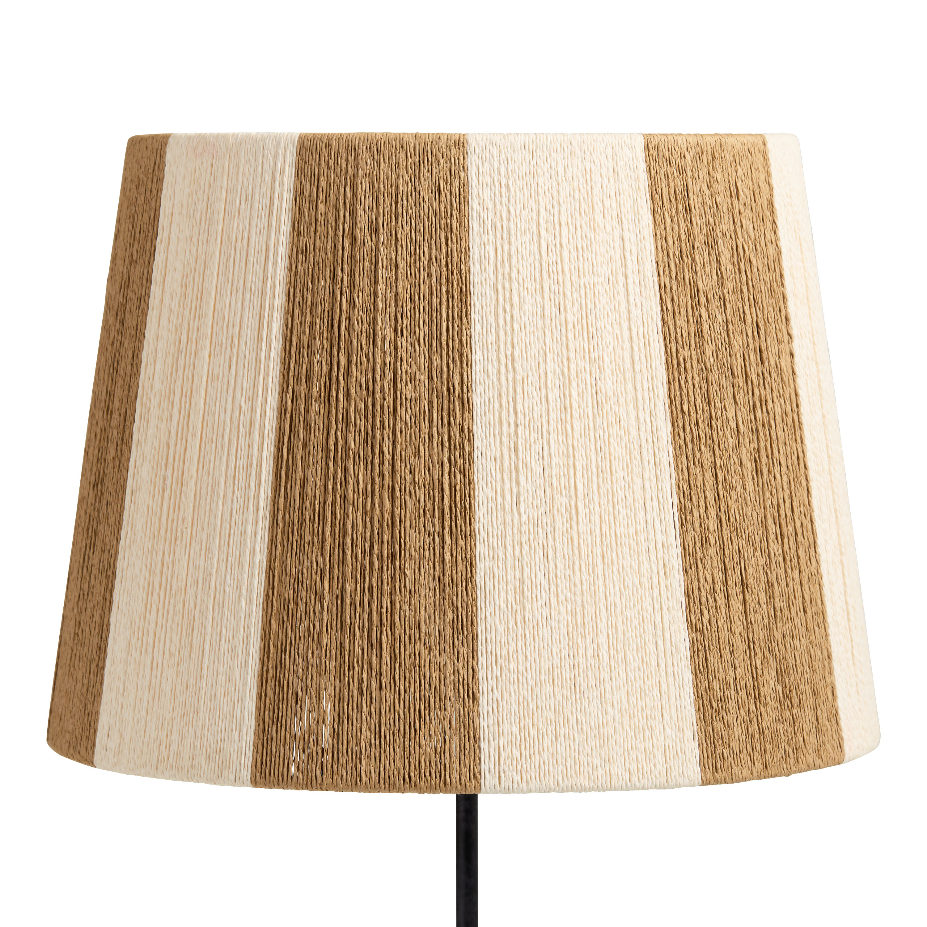 Tan and Bleached Jute Stripe Tapered Drum Table Lamp Shade - World Market