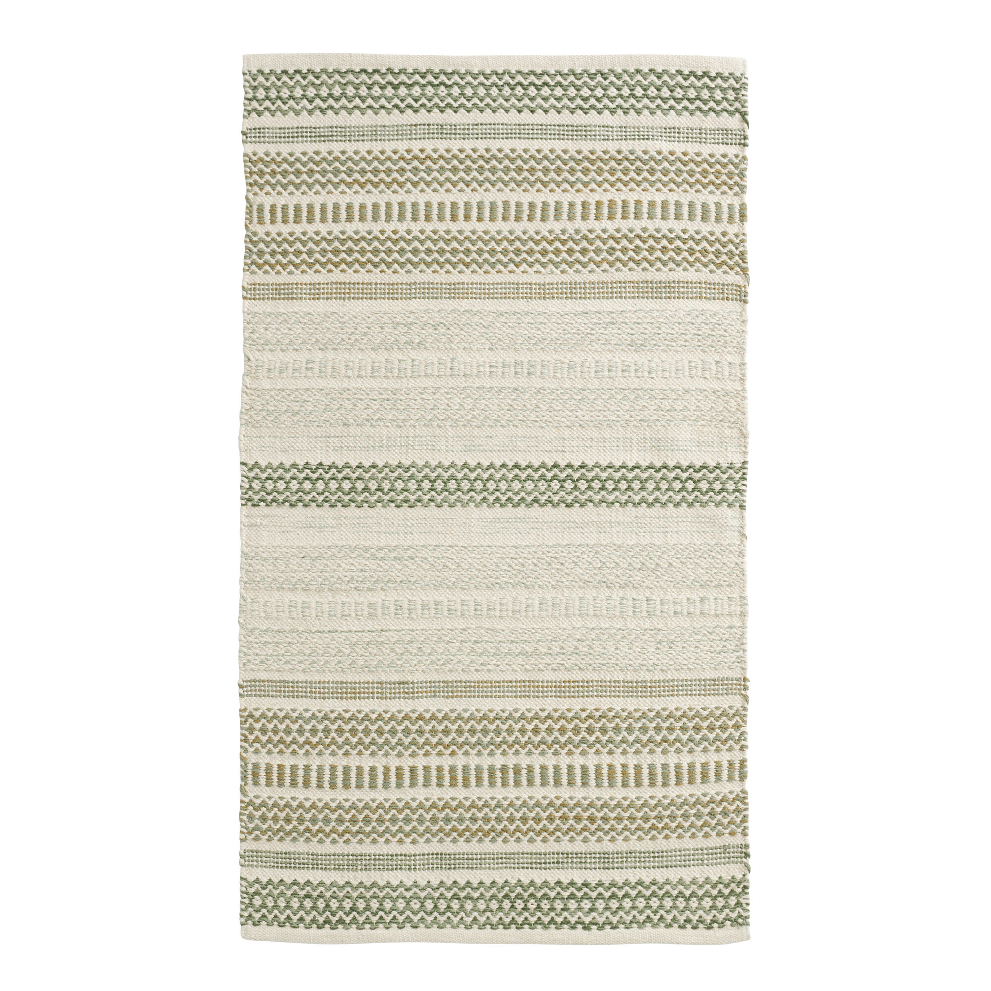 Geo Stripe Woven Cotton Area Rug - World Market