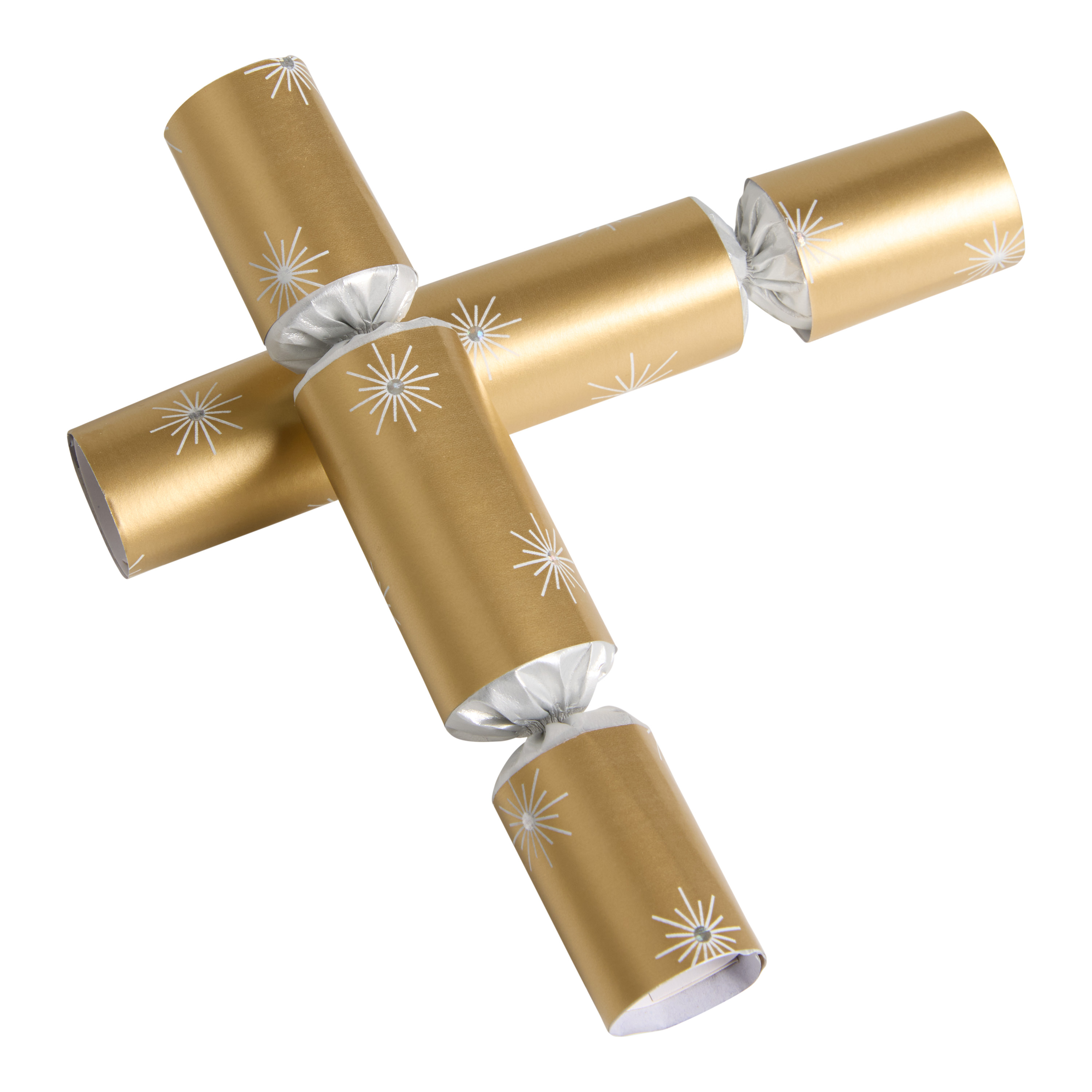 Small Gold and Silver Star Christmas Crackers 8 Count - World Market