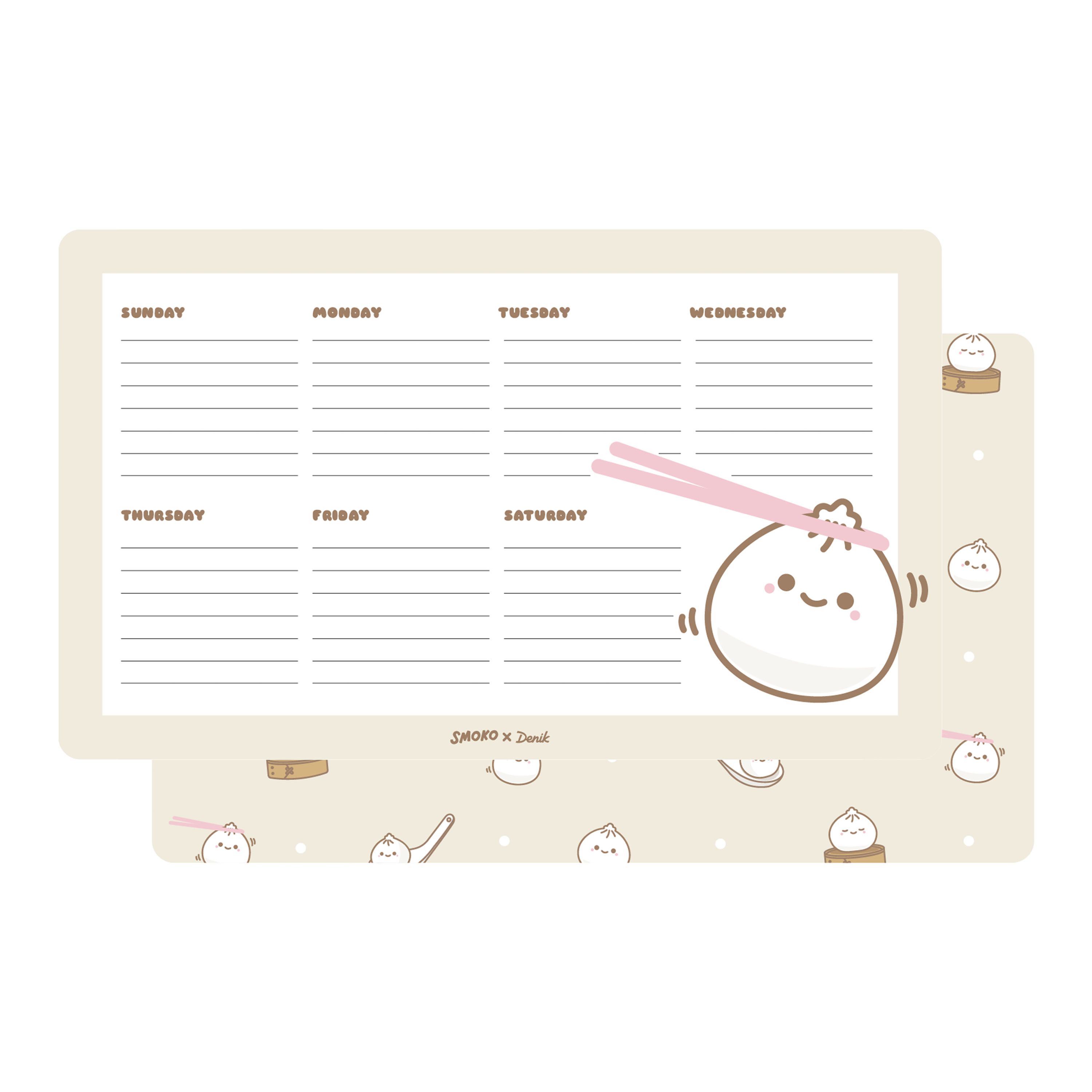 Denik x Smoko Lil B Dumpling Weekly Desktop Notepad - World Market