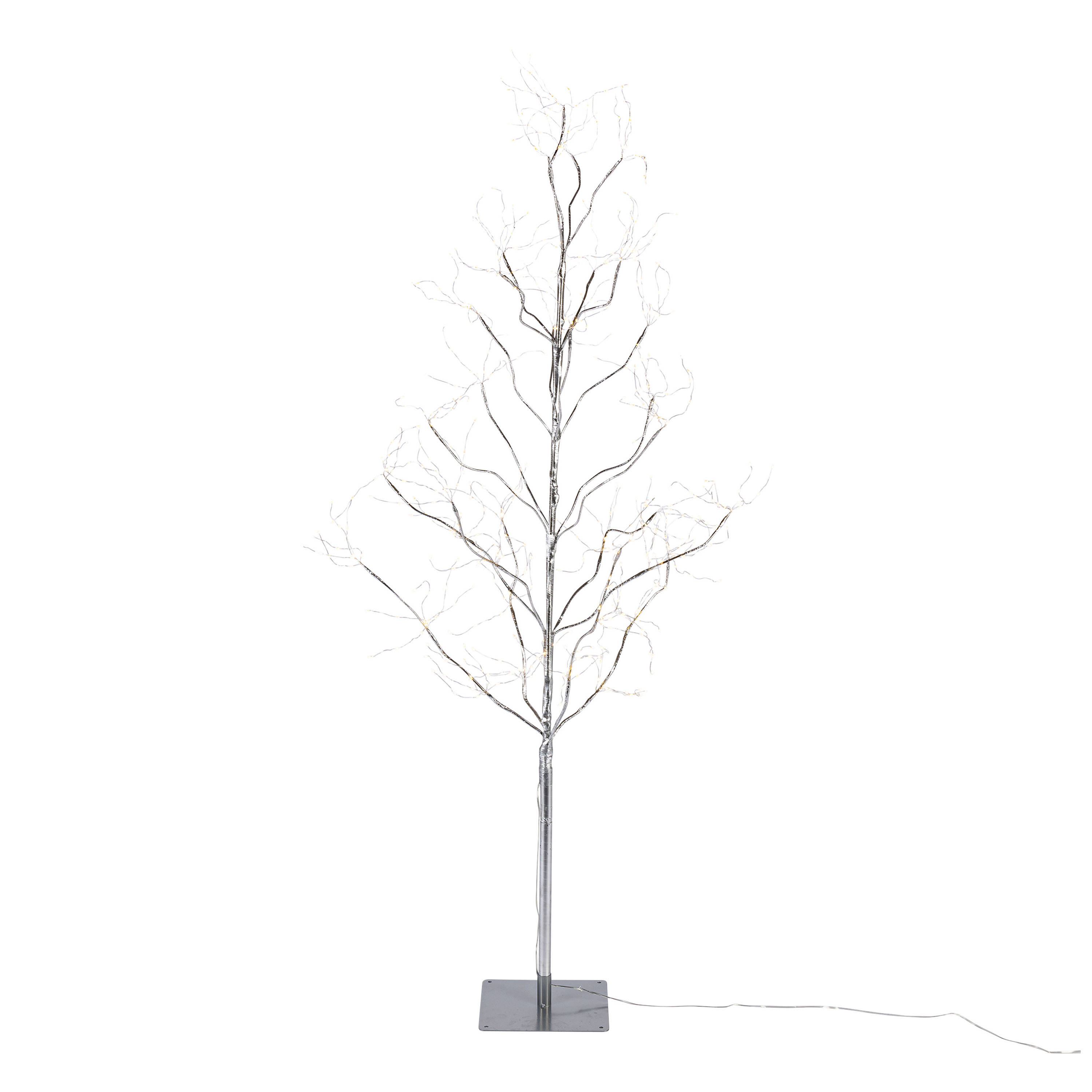 5 Foot Silver Pre Lit Micro LED Electric Artificial Tree - World Market