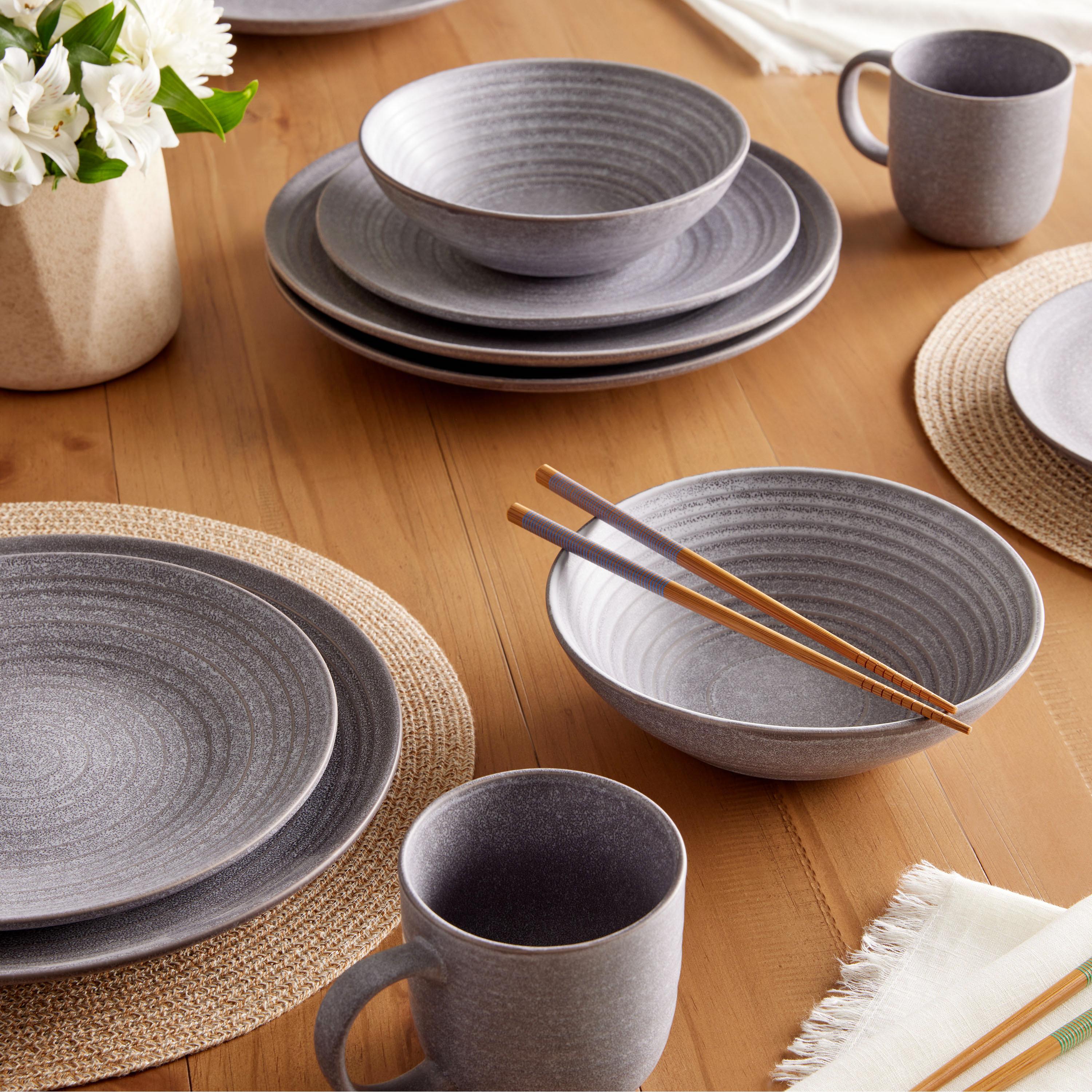 Ash Satin Gray Speckled Dinnerware Collection - World Market