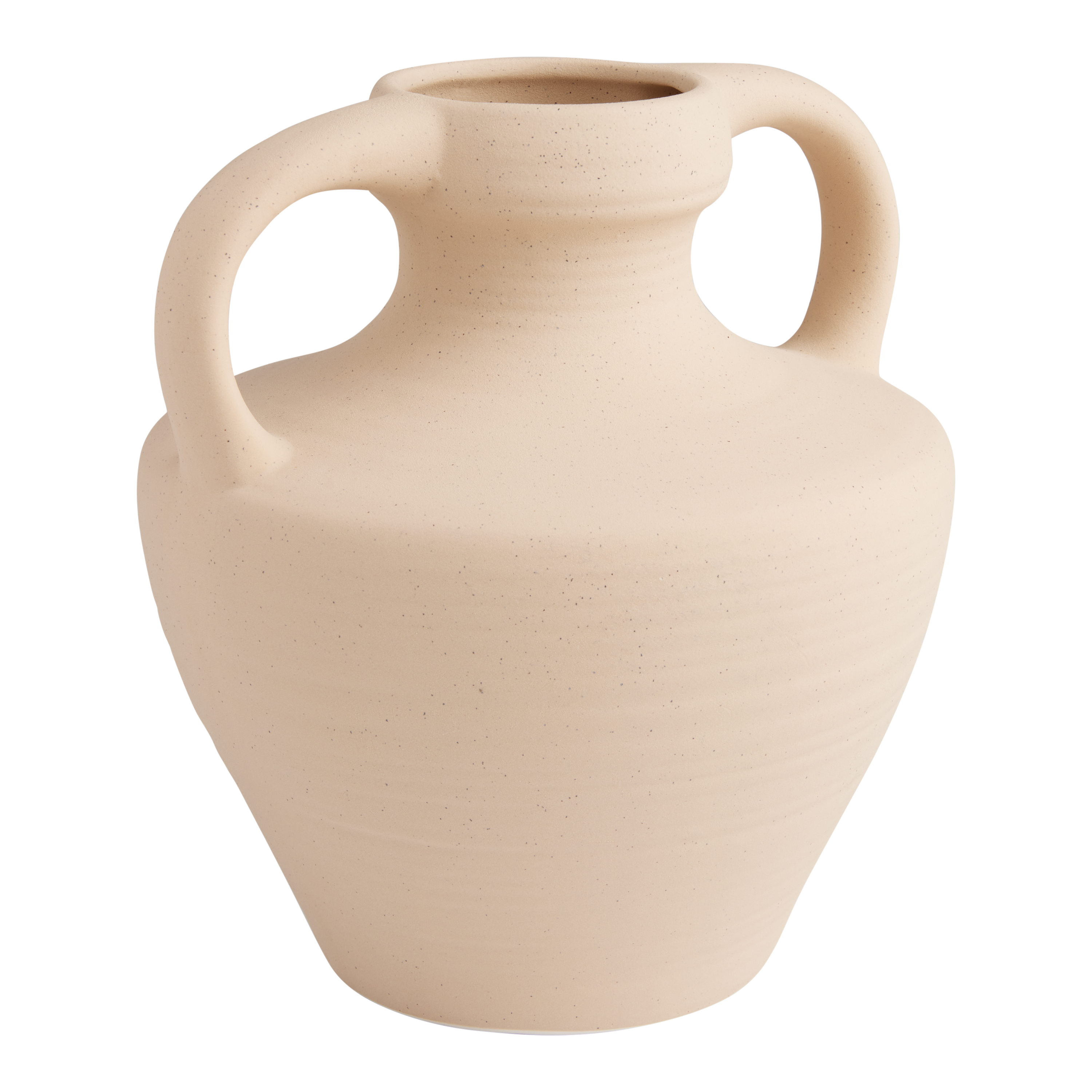 Natural Ceramic Speckled Urn Vase With Handles - World Market