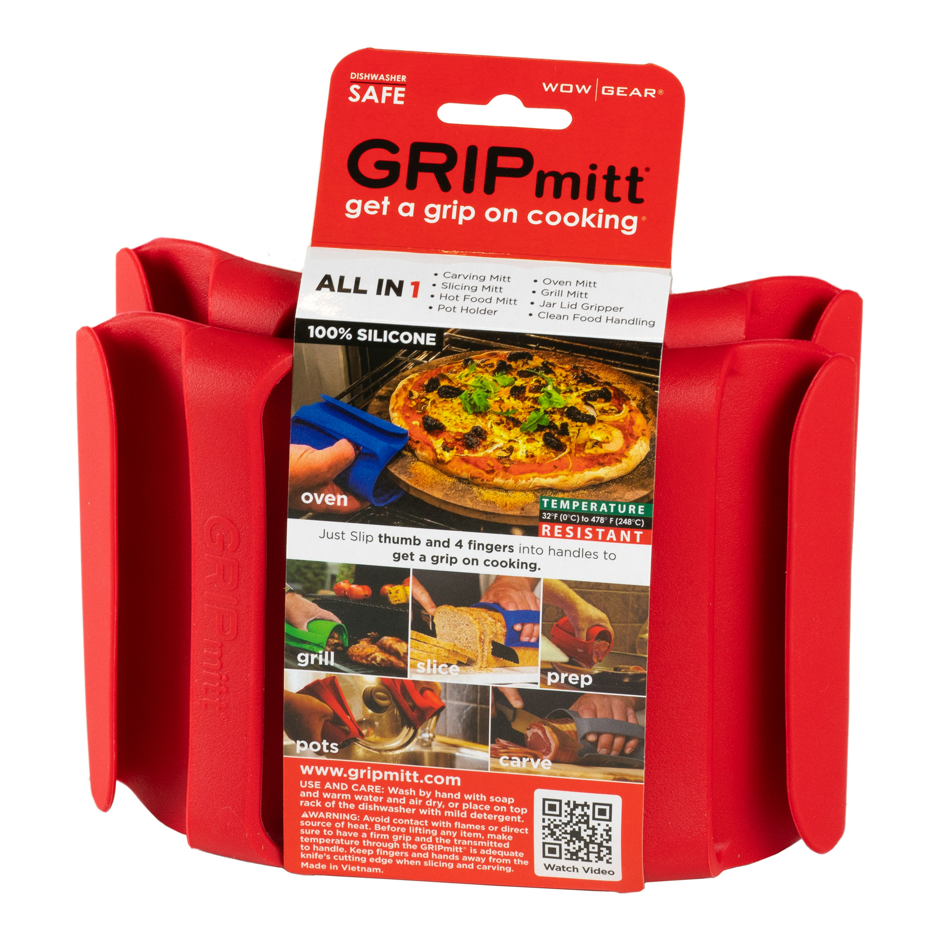 GRIPmitt Red Silicone Oven and Grill Cooking Mitt 2 Pack - World Market