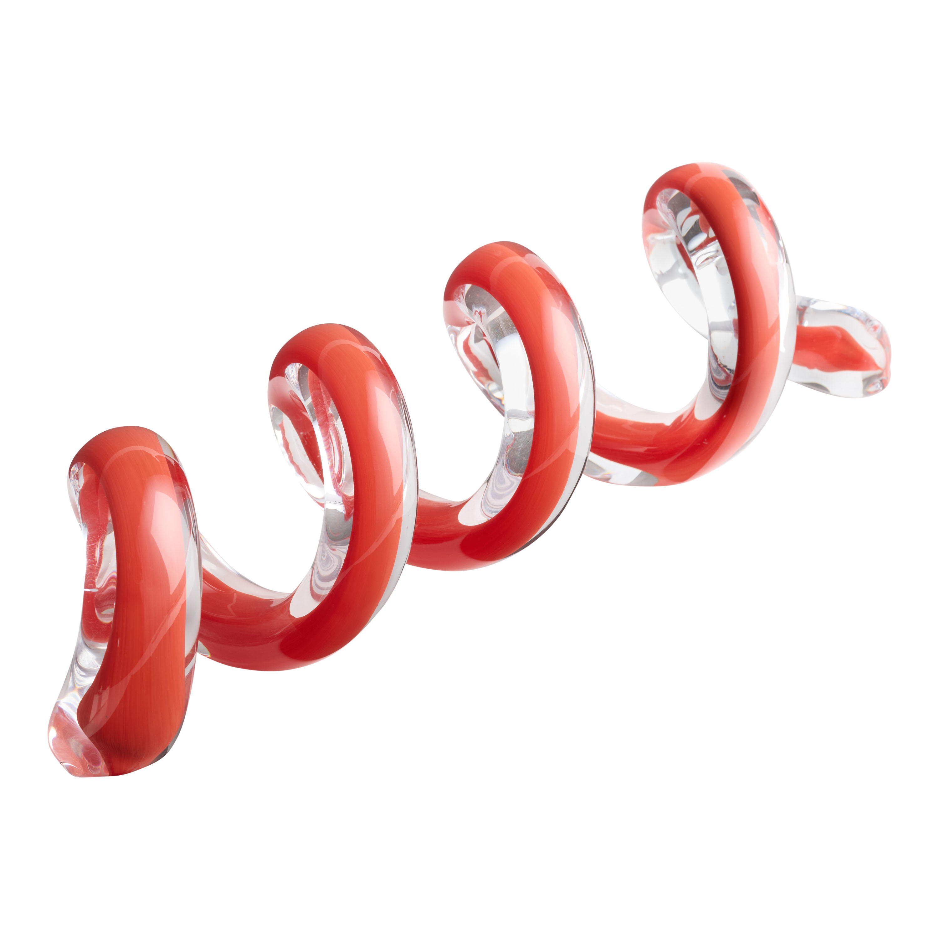 CRAFT Red Art Glass Spiral Sculpture Decor - World Market
