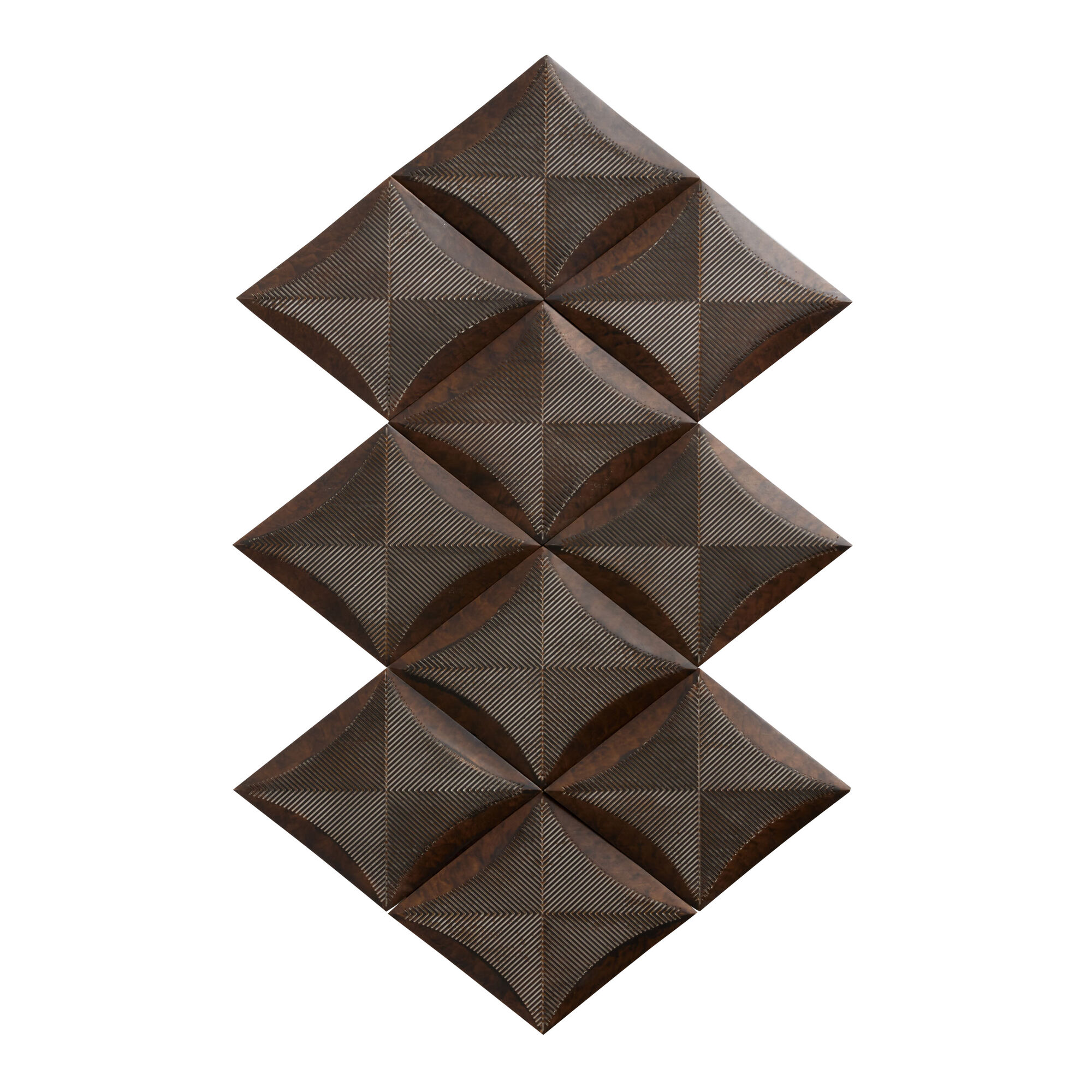 Pine Wood Geo Diamond Panel Outdoor Wall Decor - World Market