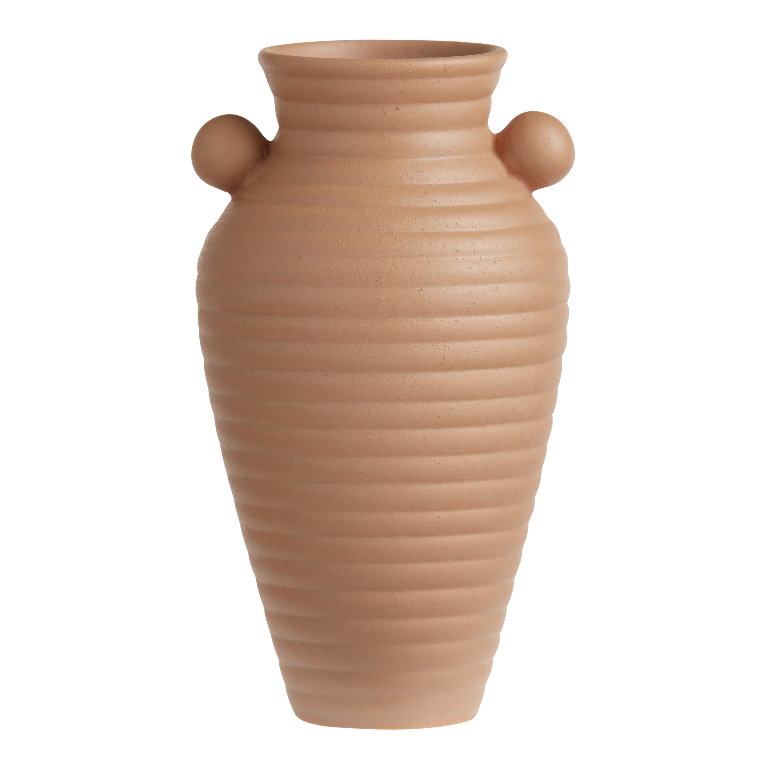 Brown Ceramic Ribbed Bud Vase - World Market