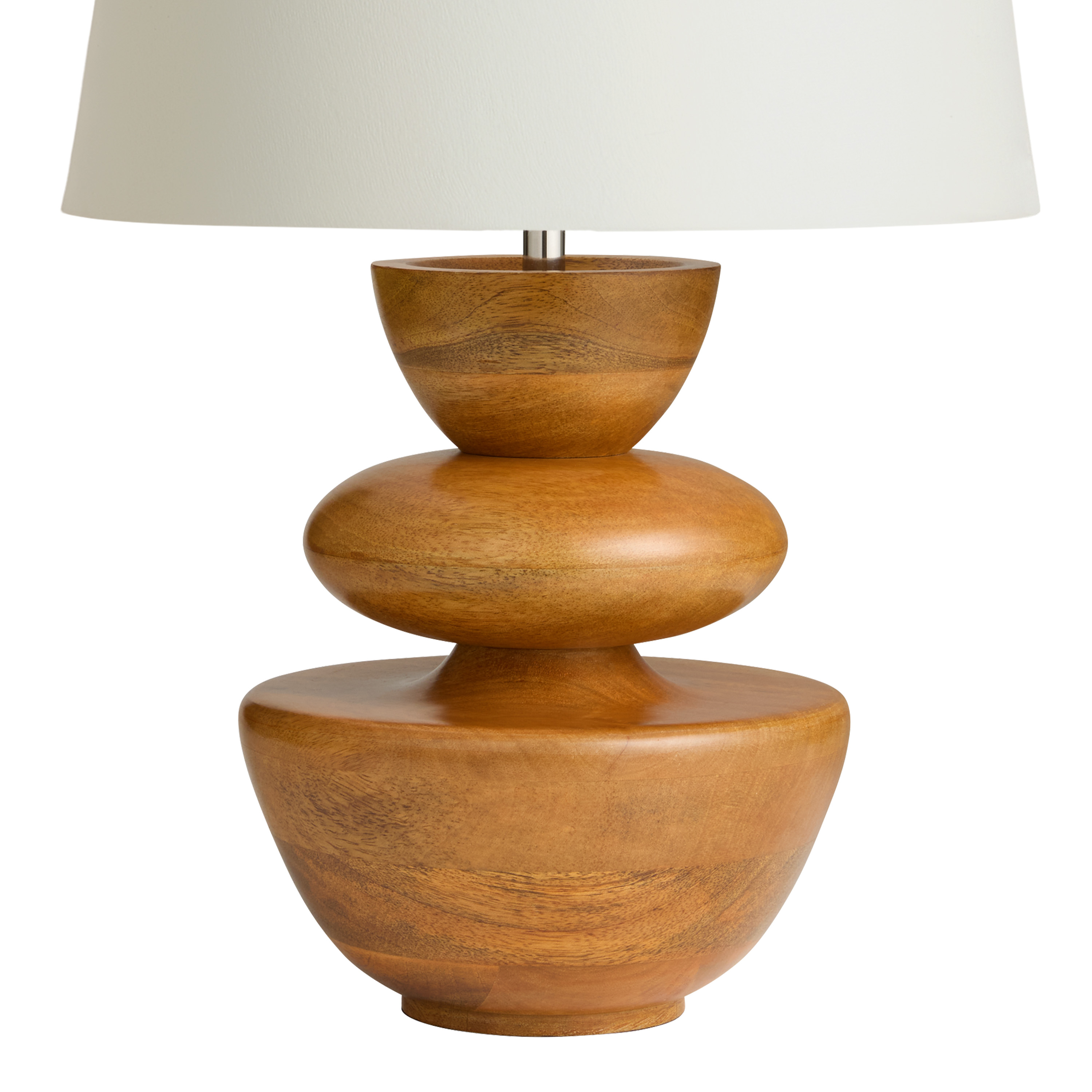 Natural Mango Wood Stacked Geo Table Lamp Base - World Market