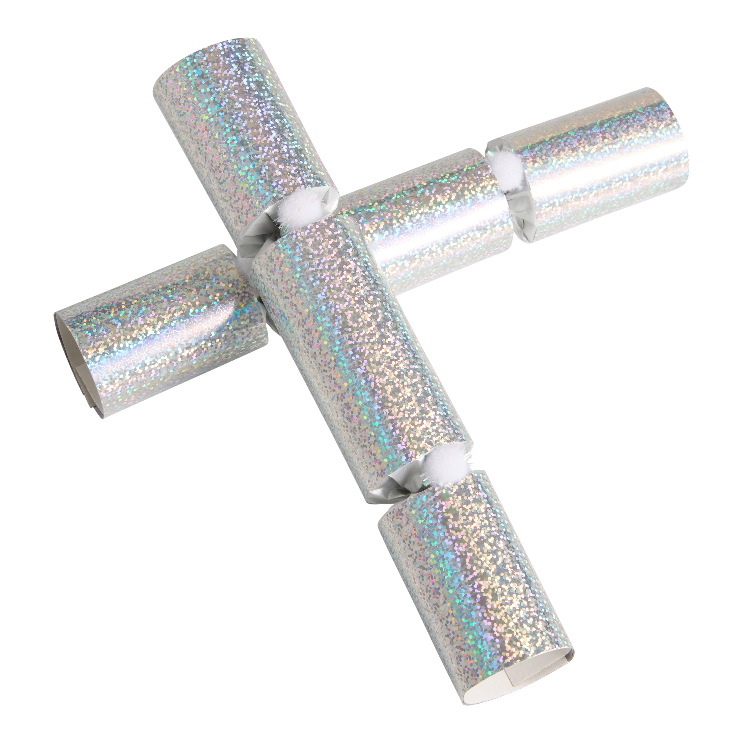 Medium Silver Holographic Musical Christmas Crackers 8 Count - World Market