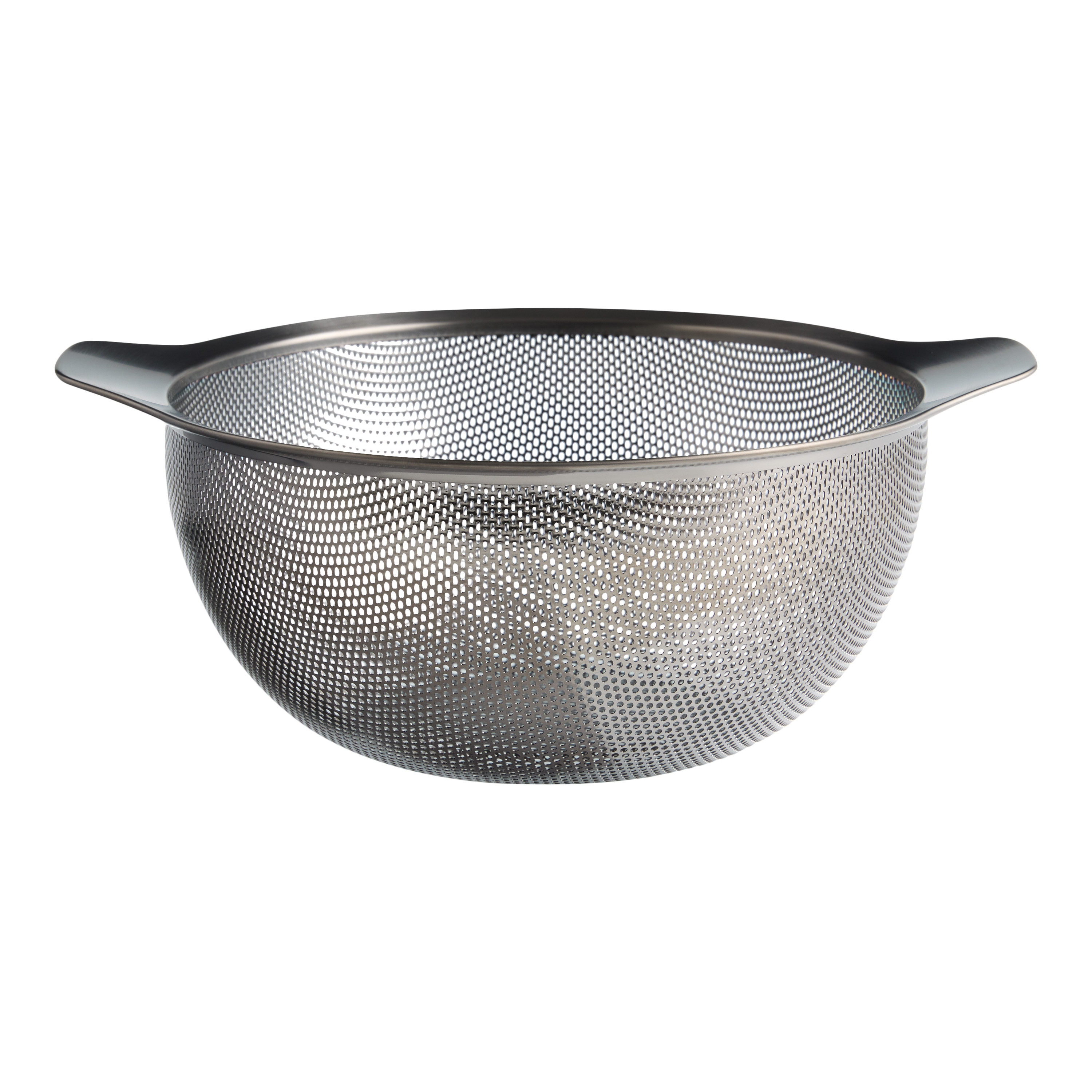 Graphite Black Mesh and Stainless Steel Colander - World Market