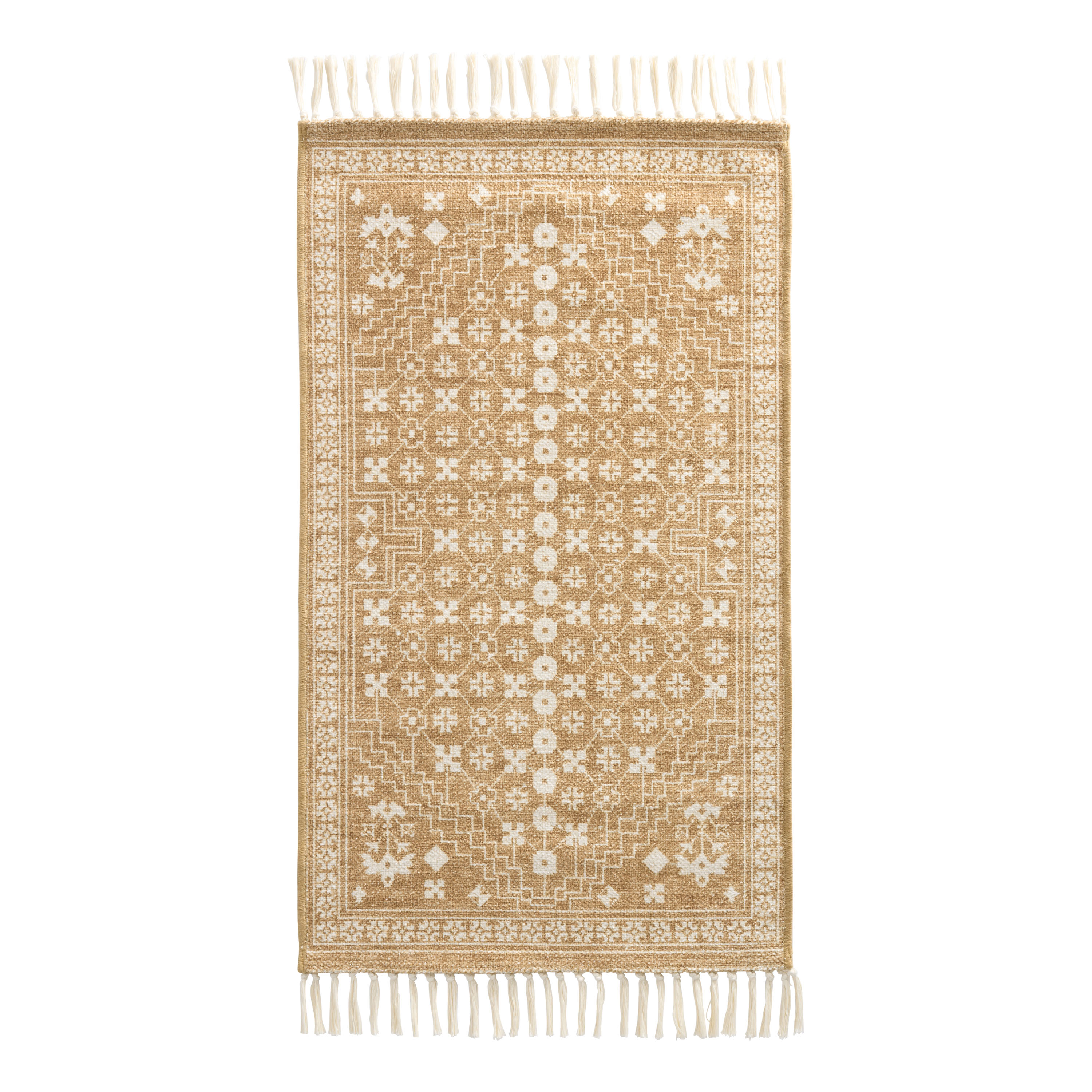 Quinn Two Tone Diamond Traditional Style Washable Area Rug - World Market