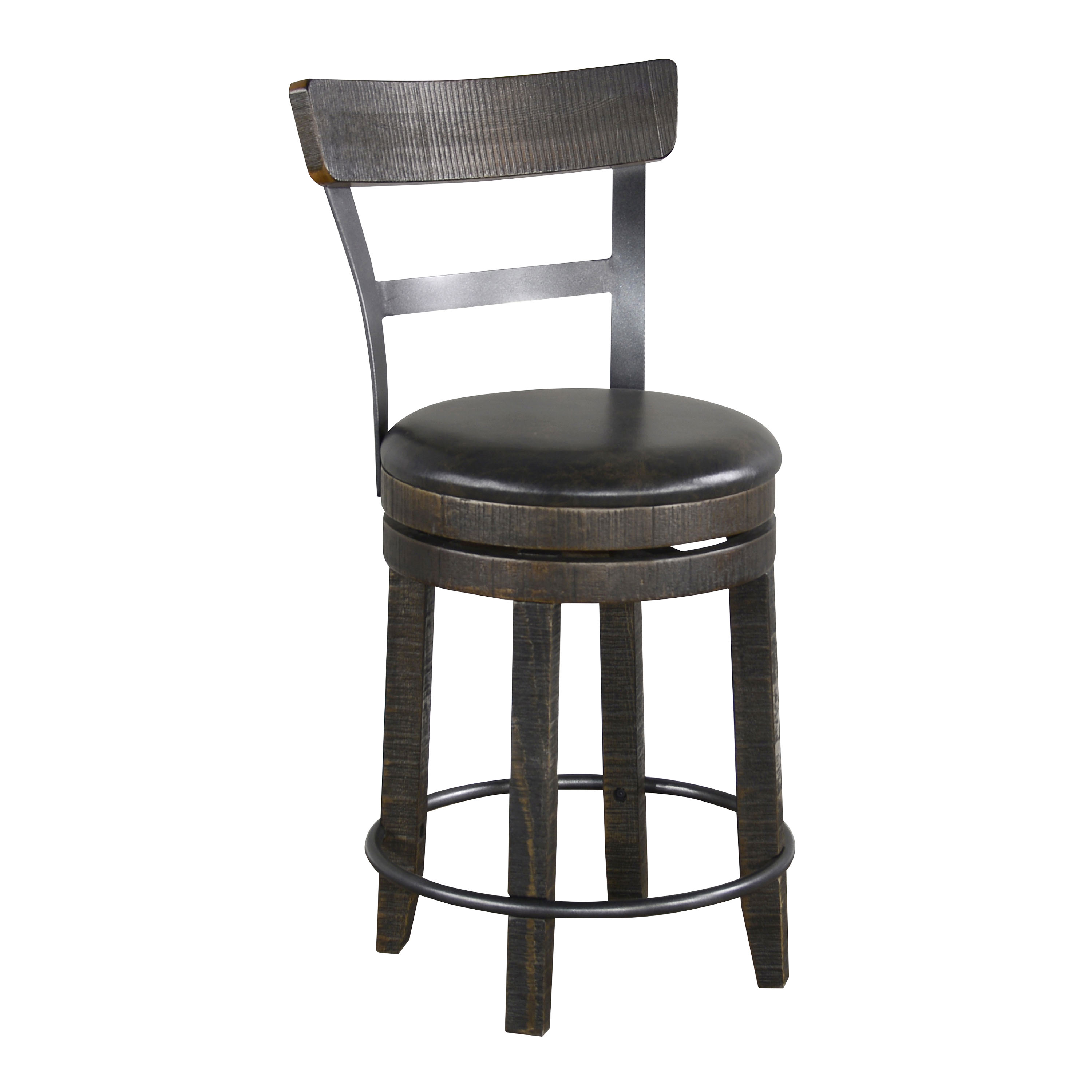 Hawes Mahogany And Metal Swivel Counter Stool 2 Piece Set - World Market