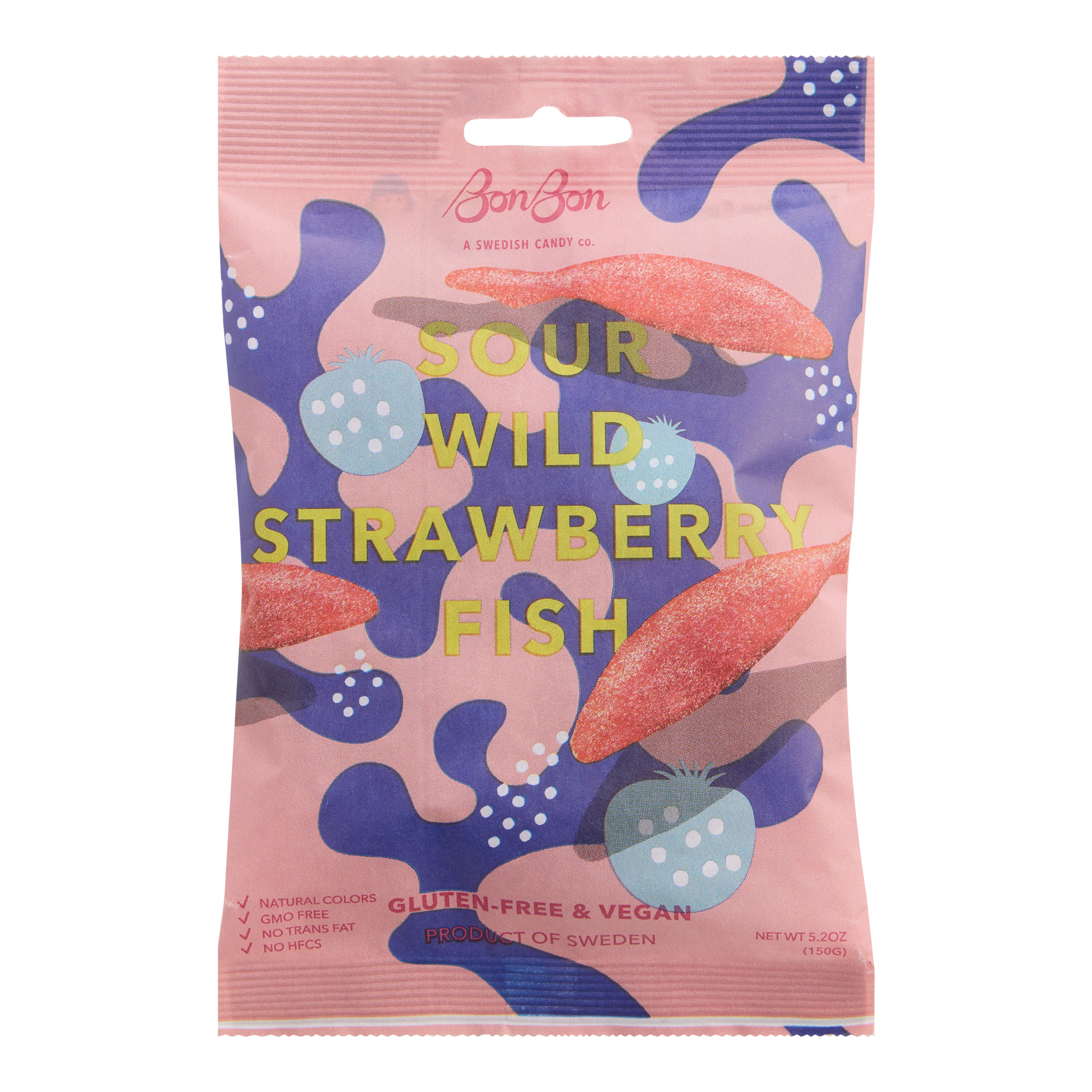 BonBon Sour Wild Strawberry Fish Swedish Gummy Candy - World Market
