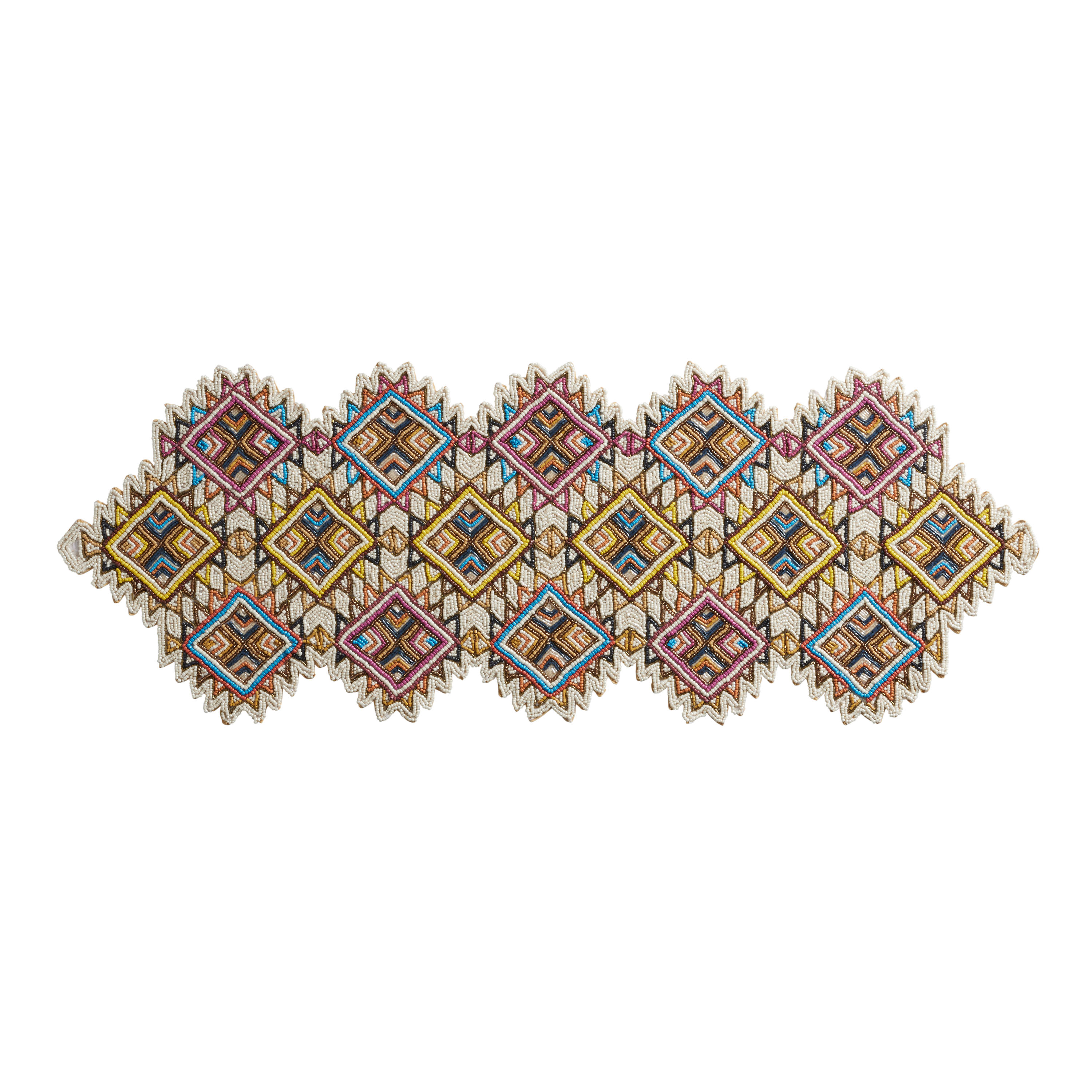 Multicolor Geometric Beaded Table Runner - World Market