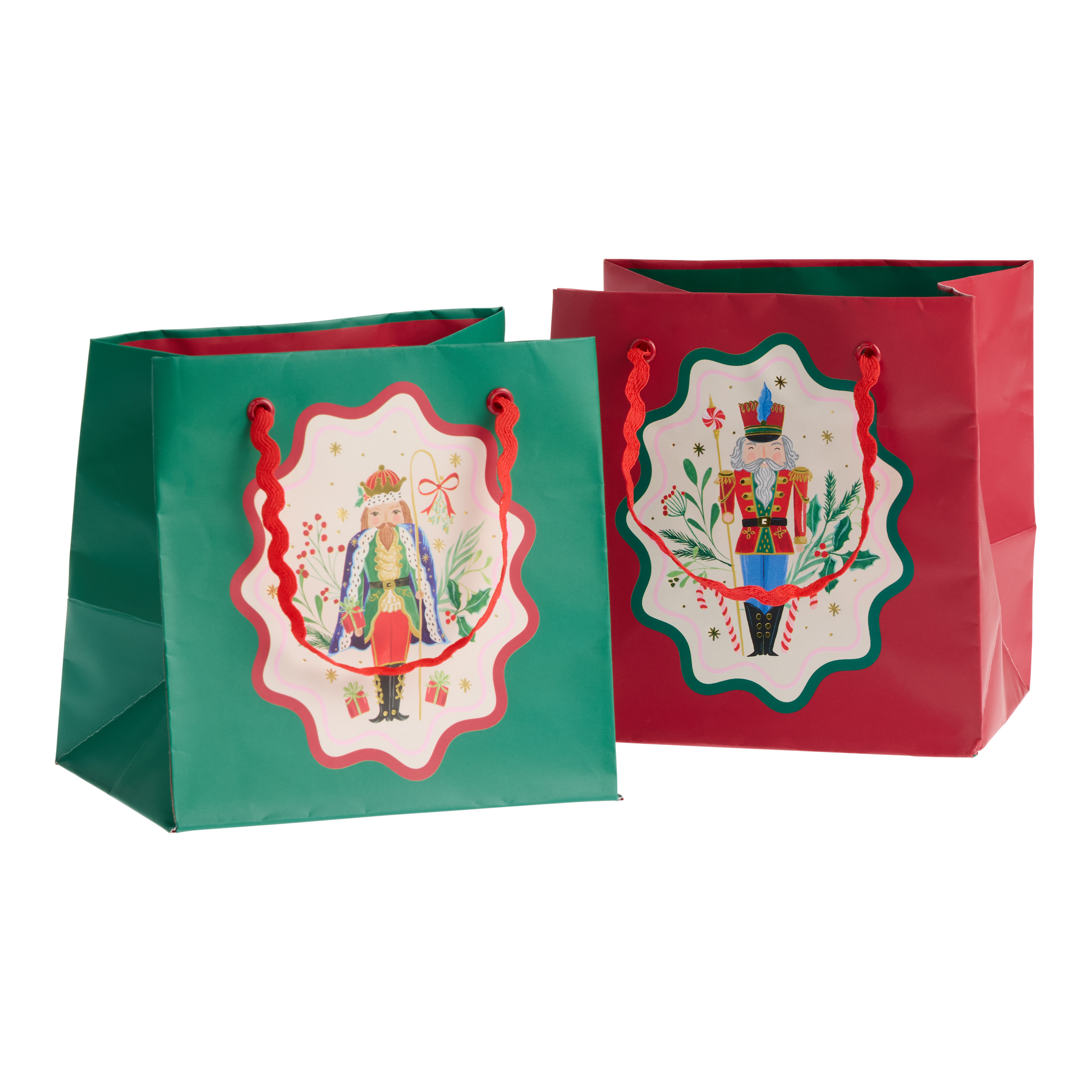 Mini Nutcracker Holiday Gift Bags 2 Pack - World Market