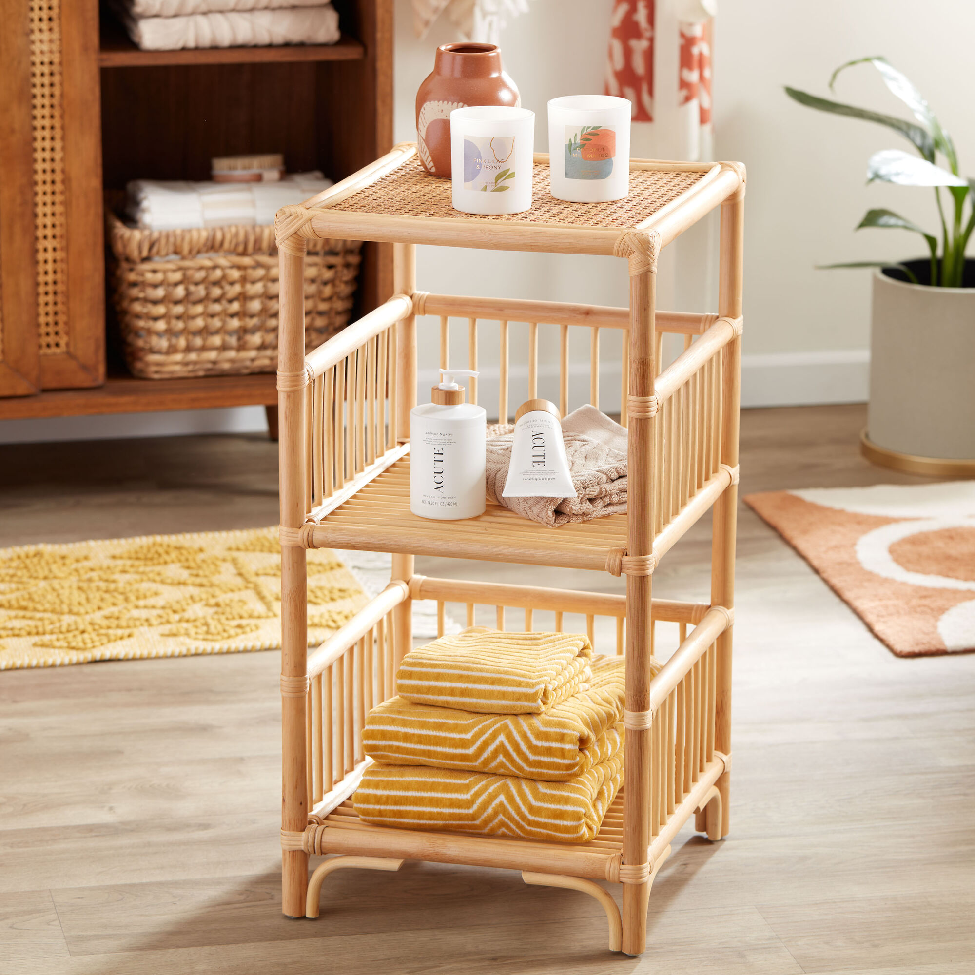 Shelton Natural Rattan Storage Shelf - World Market