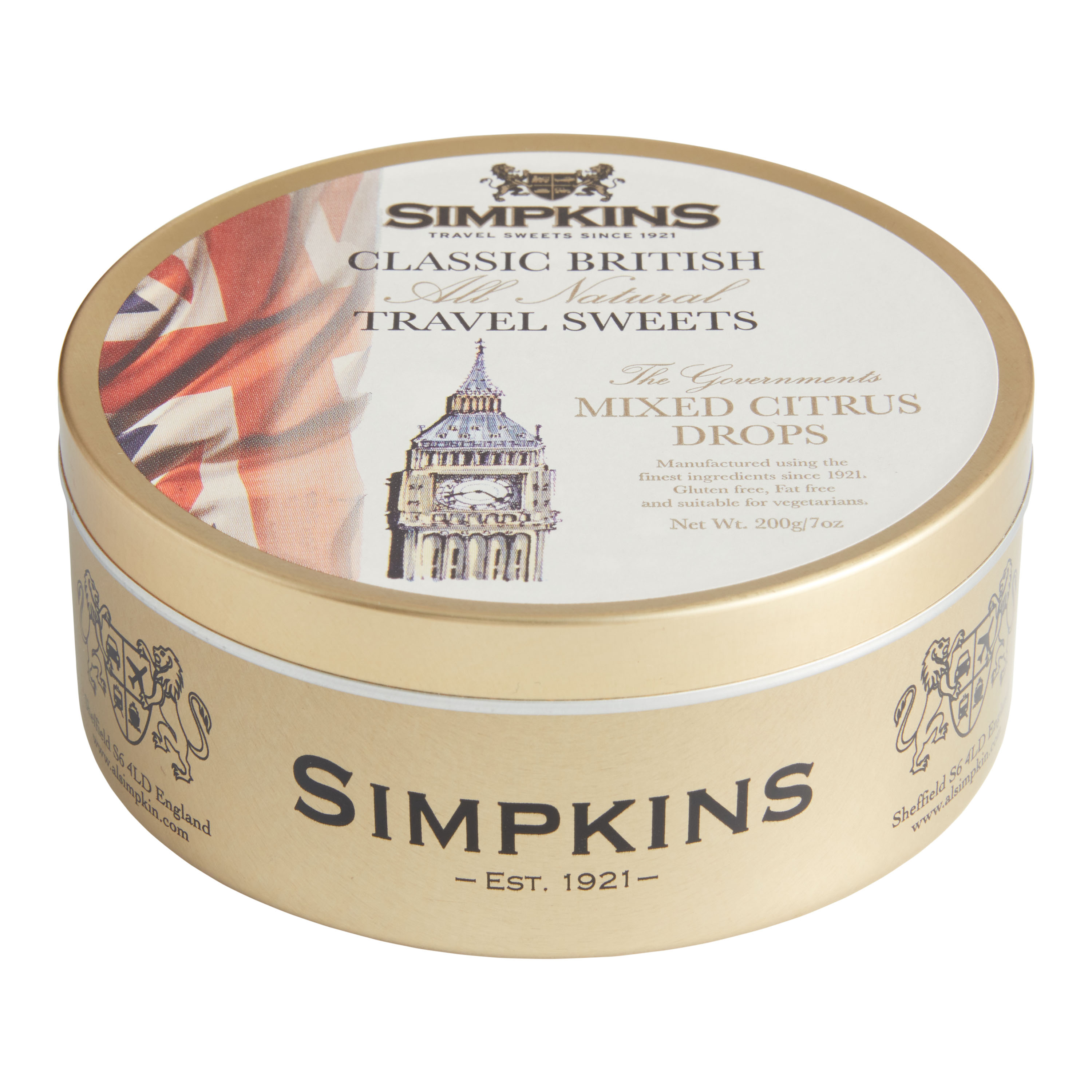 Simpkins Big Ben Citrus Drops Hard Candy Tin Set of 2 - World Market