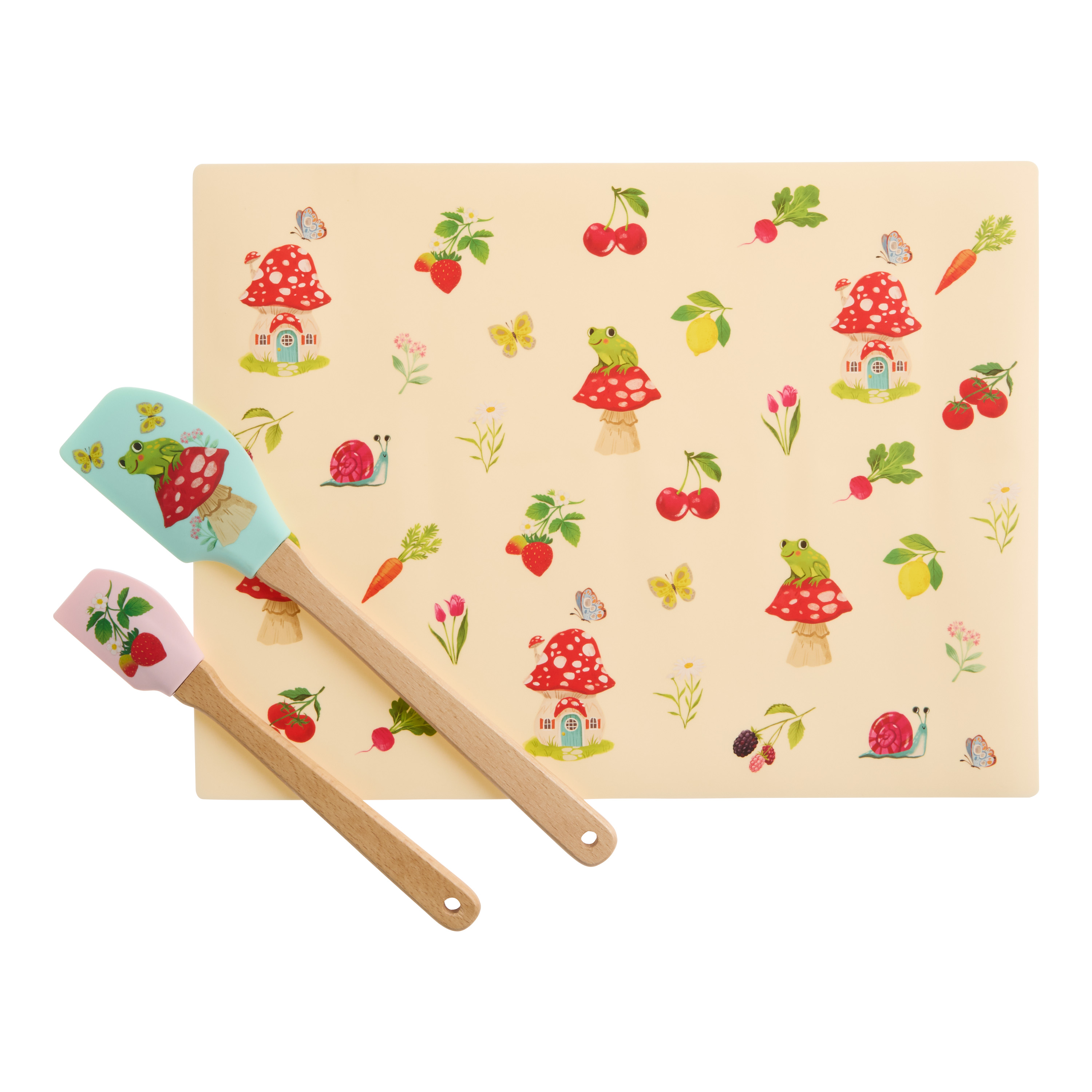 Fruit and Bunny Silicone Baking Mat and Spatulas 3 Piece Set - World Market