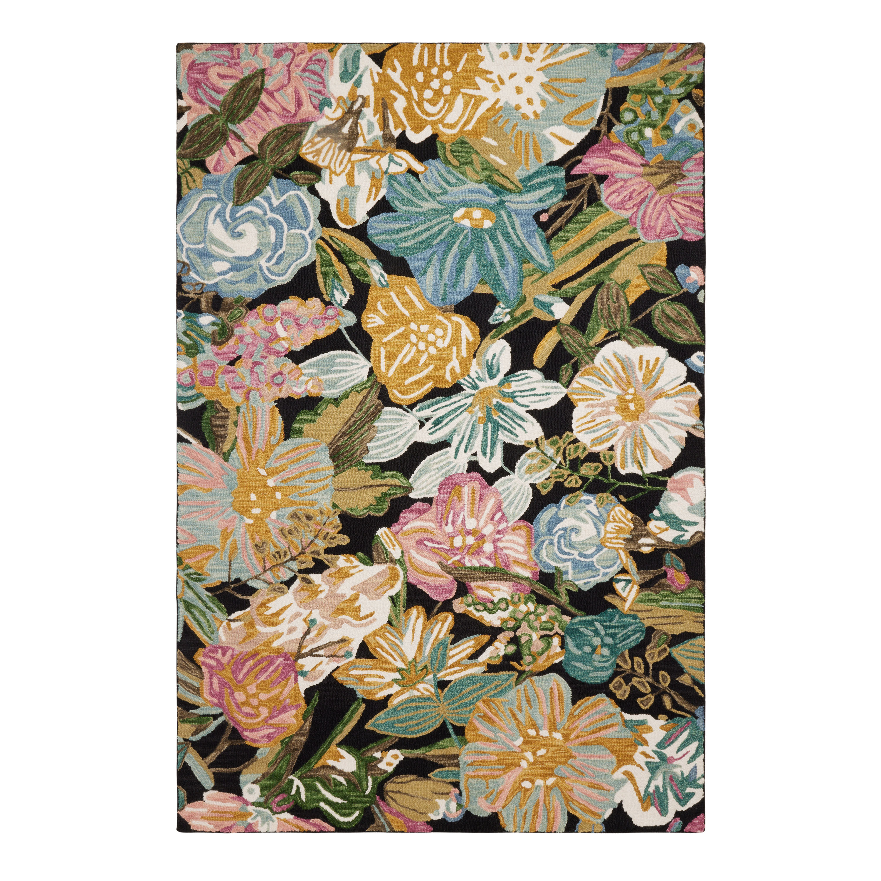 Selma Multicolor Floral Tufted Wool Area Rug - World Market