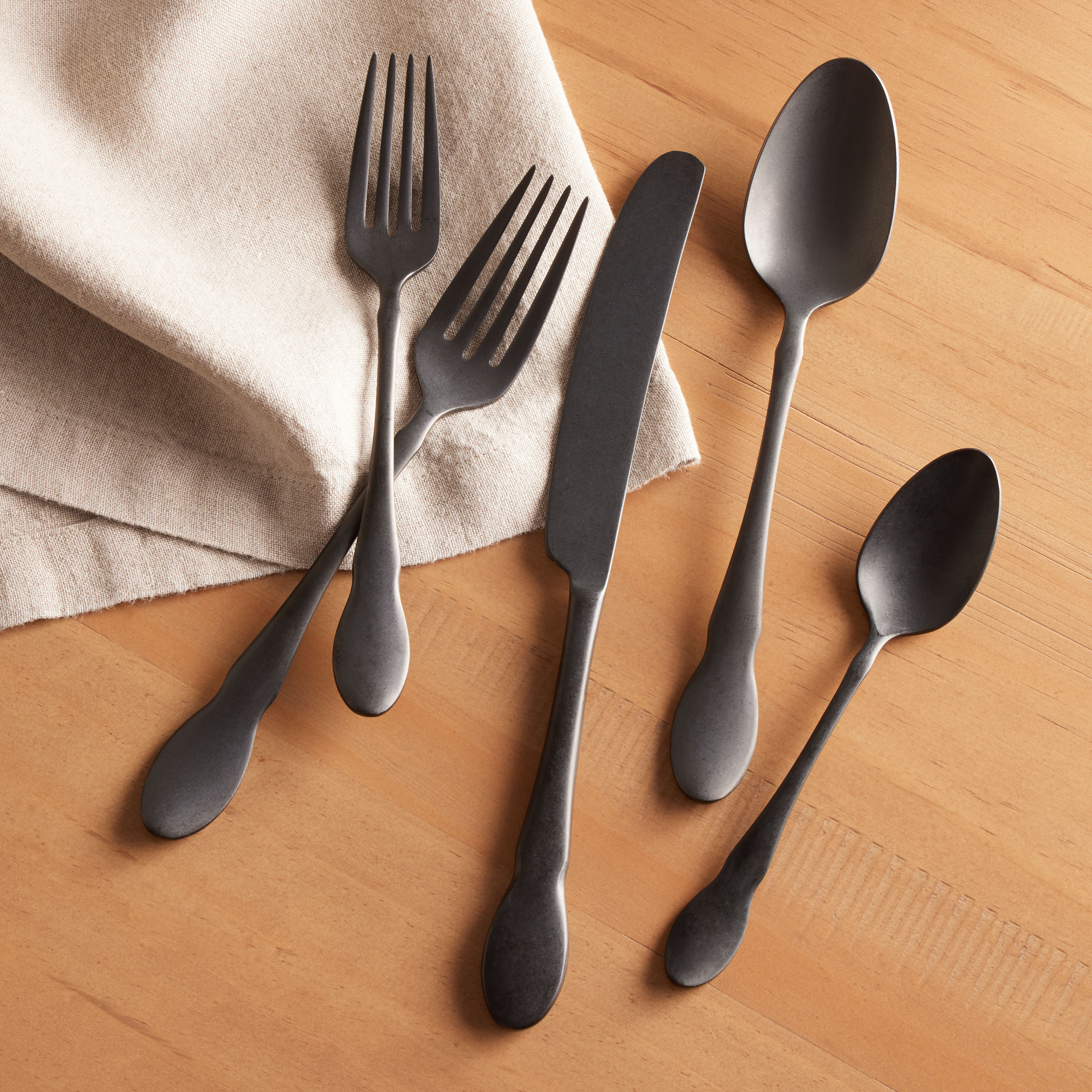 Raven Matte Black Flatware Collection World Market