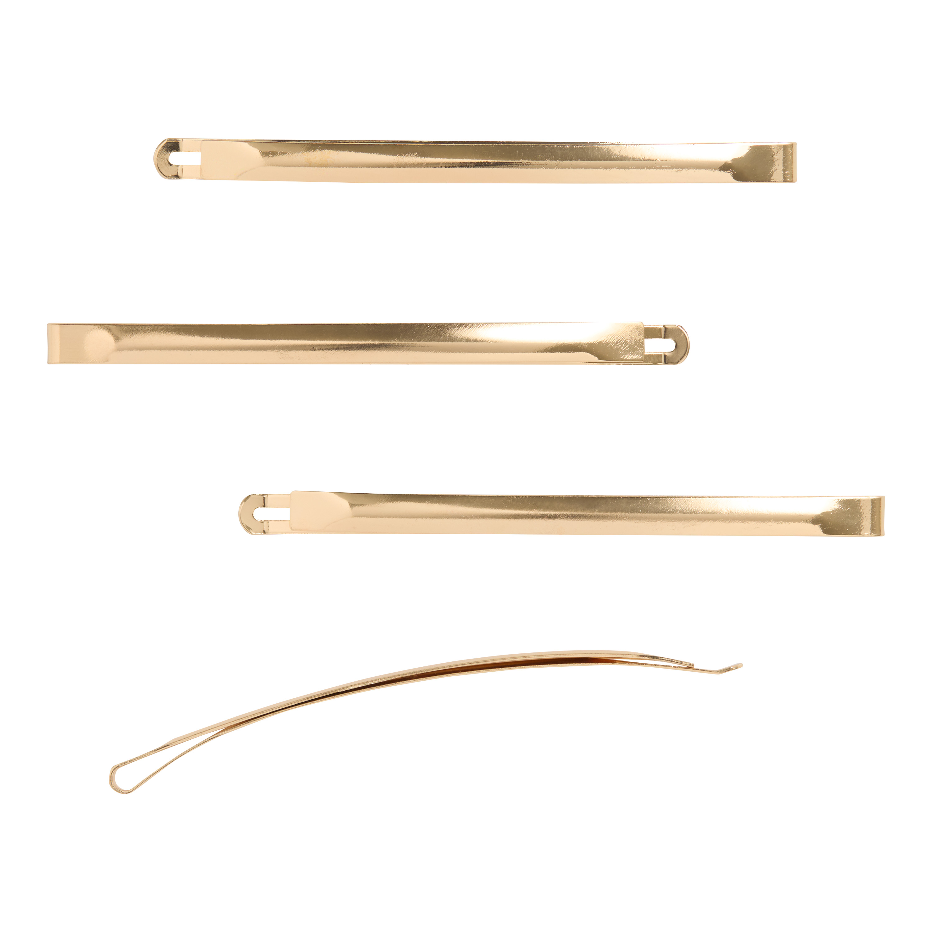 Gold Curved Modern Bar Hair Pins 4 Pack - World Market