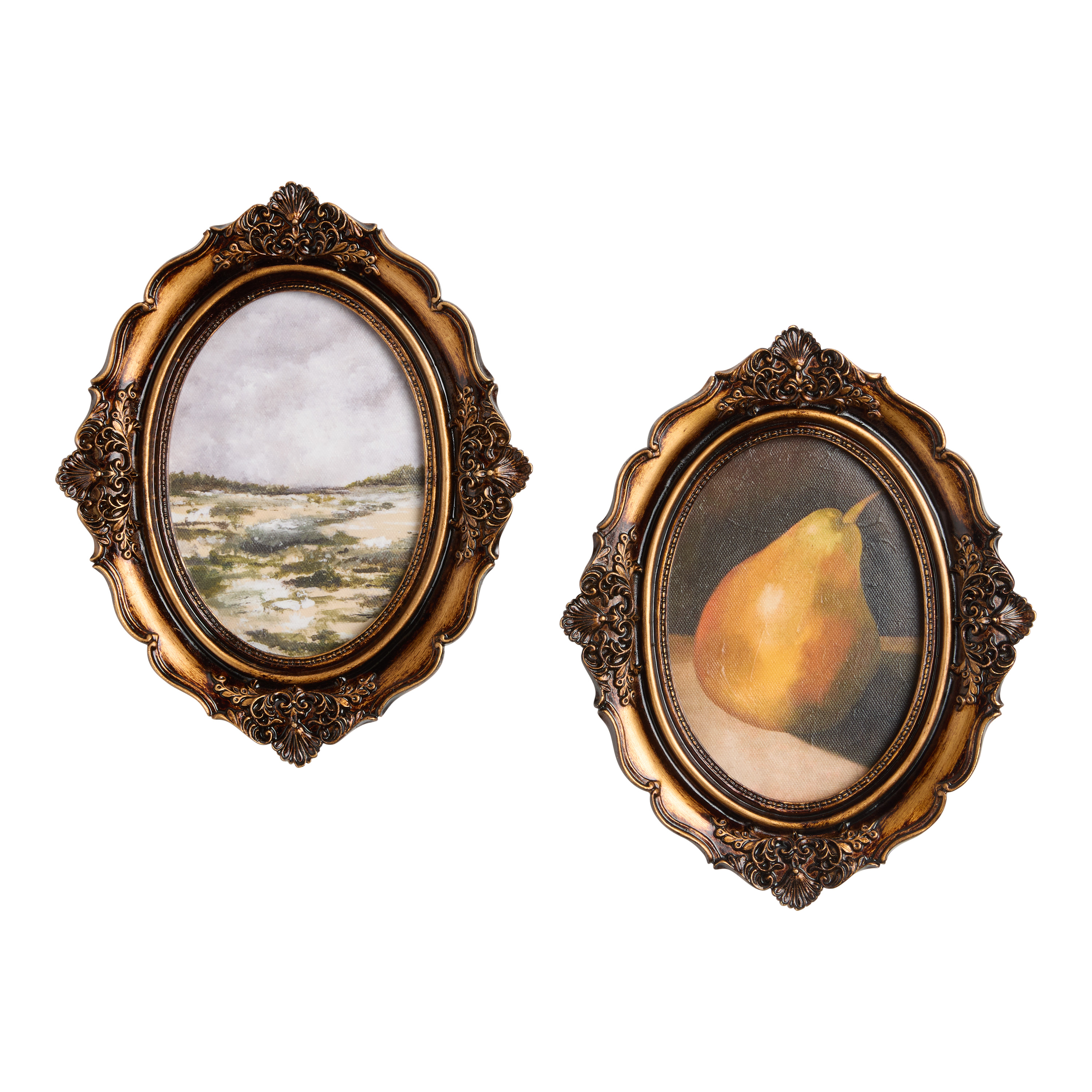 Vintage Landscape and Pear Framed Canvas Wall Art 2 Piece - World Market