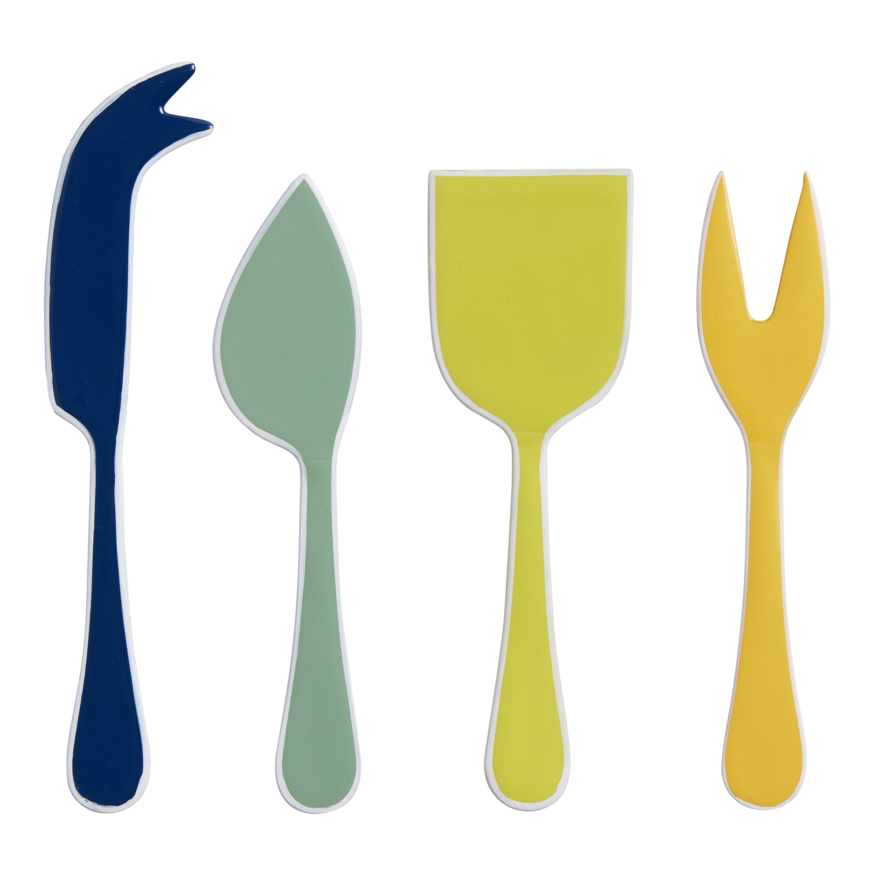 Cool Color Enameled Steel Cheese Knives 4 Piece Set - World Market