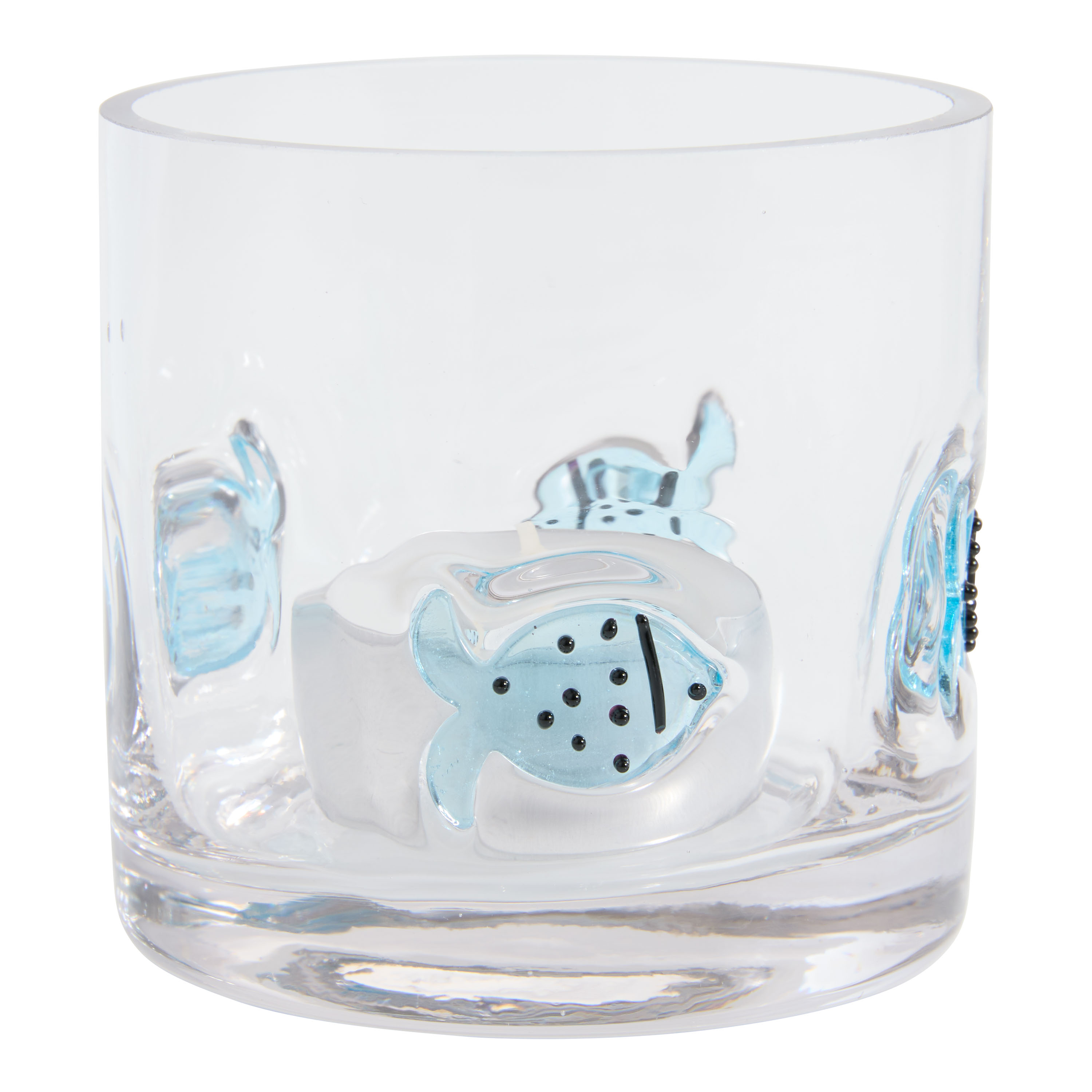 Charm Inlay Glass Tealight Candle Holder - World Market