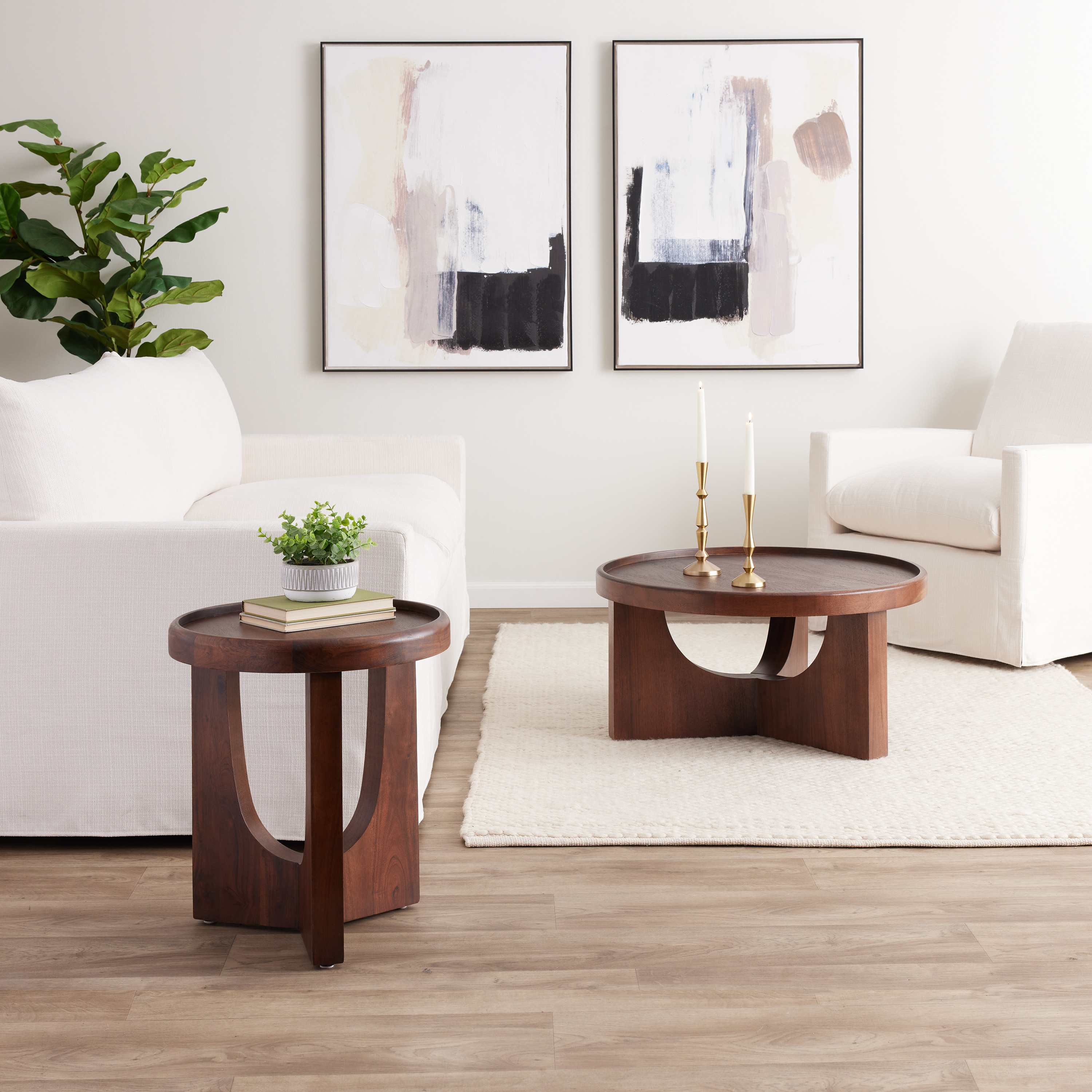 Enzo Round Espresso Wood Tripod Table Collection - World Market